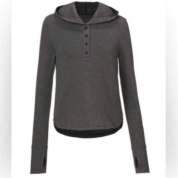 CAbi | Tops | Cabi Waffle Hoodie Charcoal Gray Xs Henley Thumb Holes ...